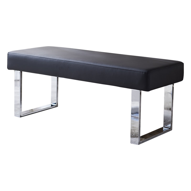Cialan 55 Modern Faux Leather Upholstered Bench Ottomans Contemporary Wide Coffee Bean Bench Seat Stool Accent Bench for End of Bed Wrought Studio